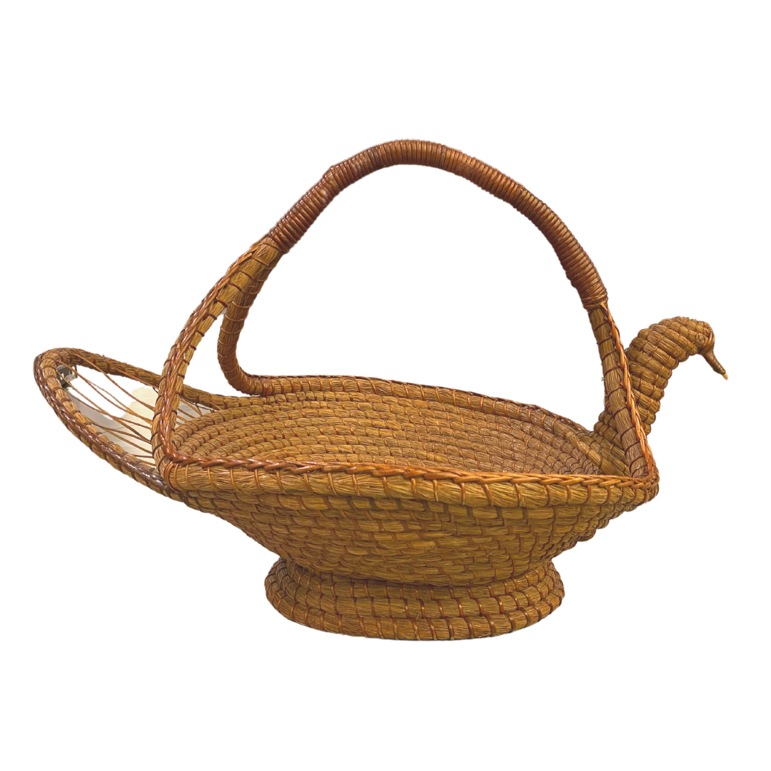 Swan-Shaped Pine Needle Basket by Everything is Pine | Roots Collective ...