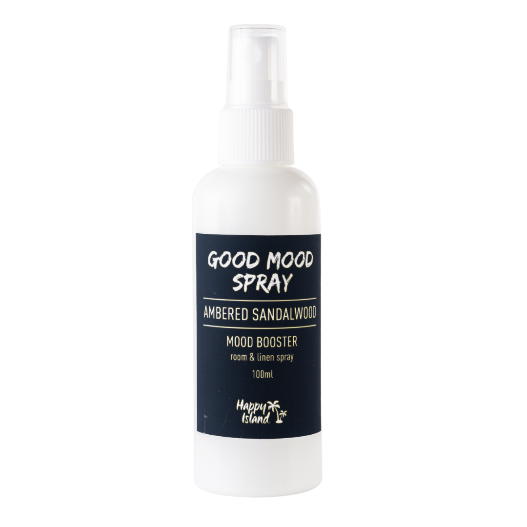 Ambered Sandalwood Good Mood Spray by Happy Island | Roots Collective ...